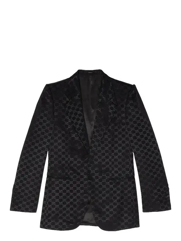 Gucci Gg Cotton Viscose Formal Jacket - Black
