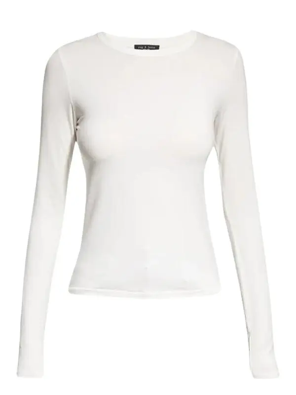 Rag & Bone Luca Slim Long-sleeve Tee - White