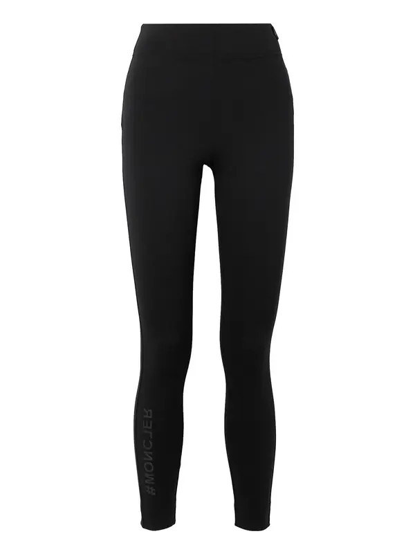 Moncler Printed Stretch-jersey Leggings - Black