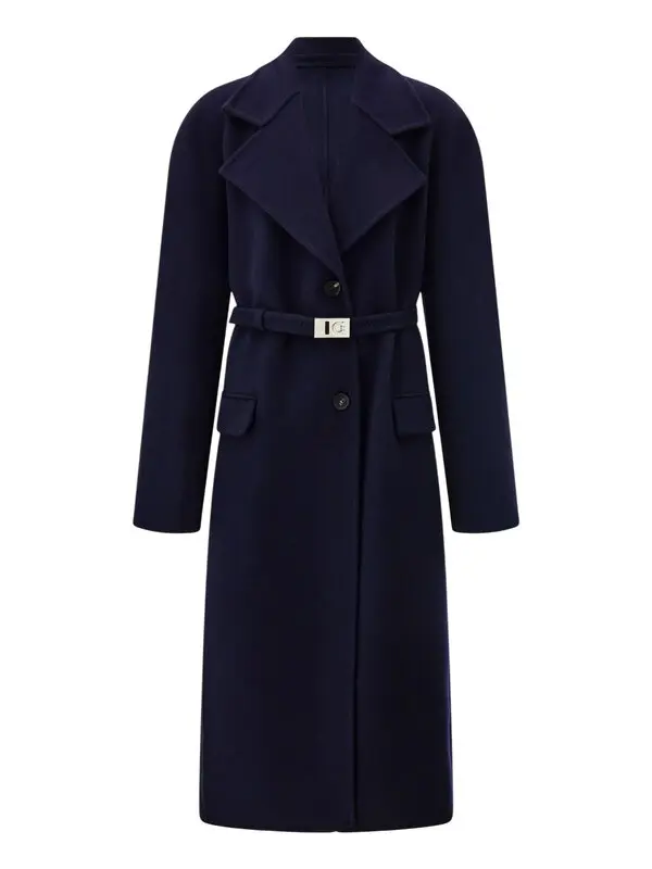 FERRAGAMO Virgin Wool And Cashmere Coat - Blue