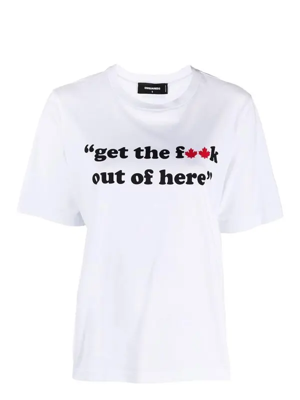 Dsquared2 Cotton Slogan Print T-shirt - White