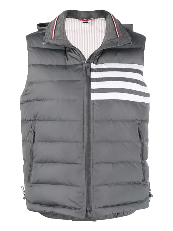 Thom Browne 4-bar Stripe Down-filled Padded Vest - Grey