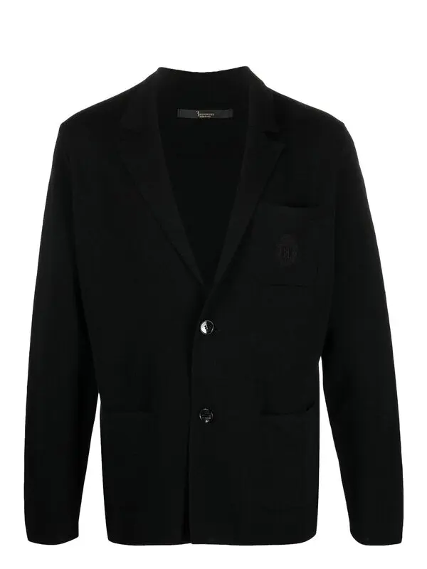 BILLIONAIRE Single-breasted Knitted Blazer - Black