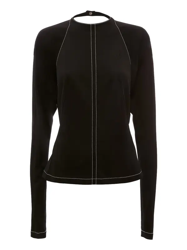 JW Anderson Open-back Long-sleeve Top - Black