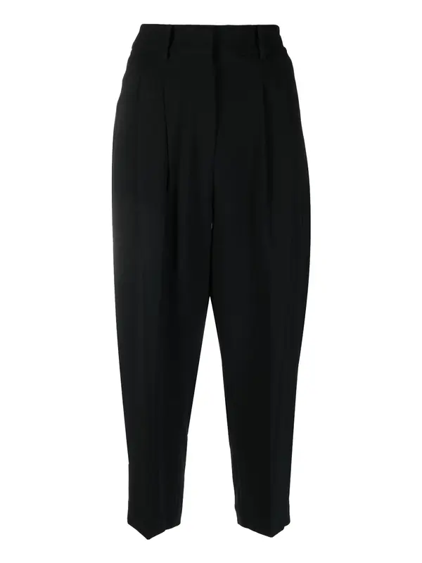 Michael Kors High-waisted Cropped Trousers - Black