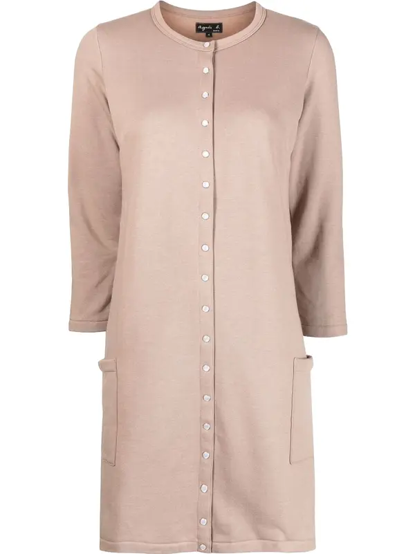 AGNÈS B. Three-quarter Sleeve Shirt Dress - Neutrals