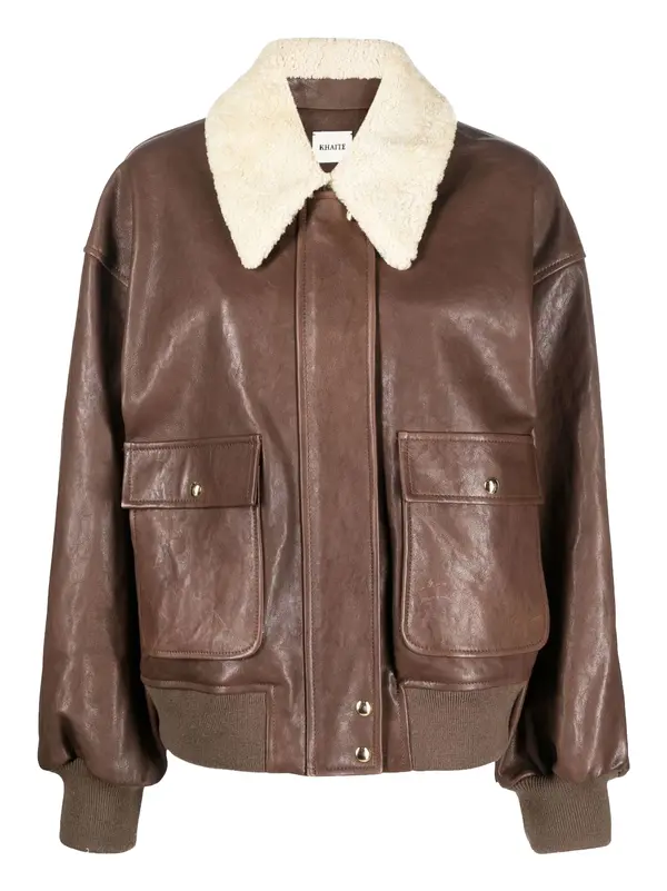 Khaite The Shellar Lambskin Jacket - Brown