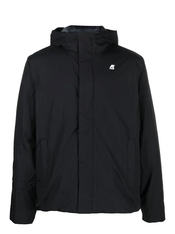 K-WAY Logo-detail Touch-strap Jacket - Black