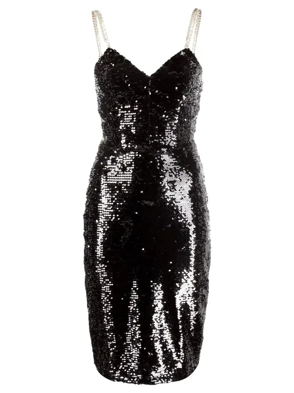 Philipp Plein Sequin-embellished Midi Dress - Black