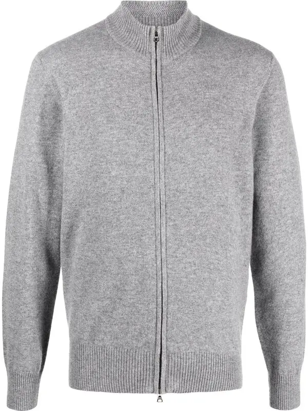 Orlebar Brown Zipped-up Knit Cardigan - Grey