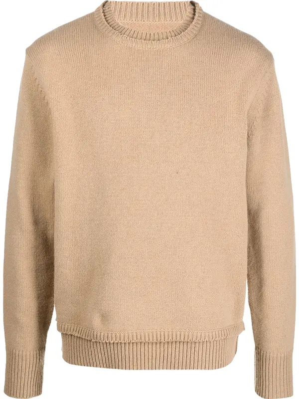 MAISON MARGIELA Elbow-patch Knitted Jumper - Neutrals