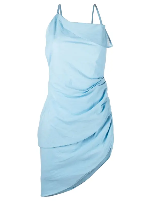 Jacquemus La Robe Saudade Draped Minidress - Blue