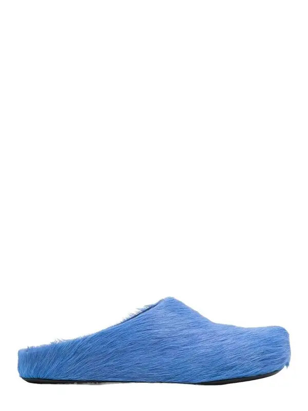 Marni Fussbet Sabot Calf-hair Slippers - Blue