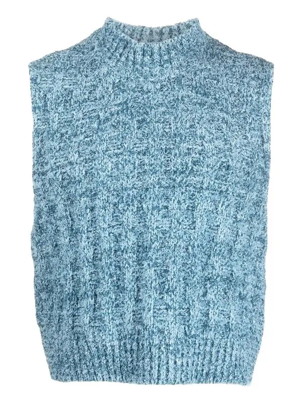 MAISON MARGIELA Bouclé Knitted Vest - Blue
