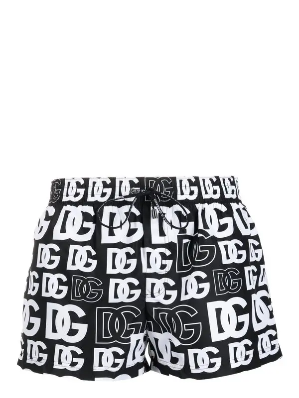 Dolce & Gabbana Logo-print Swim Shorts - Black