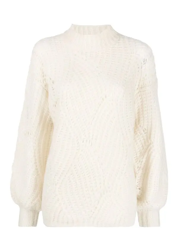 Agnona Ribbed-knit Jumper - White