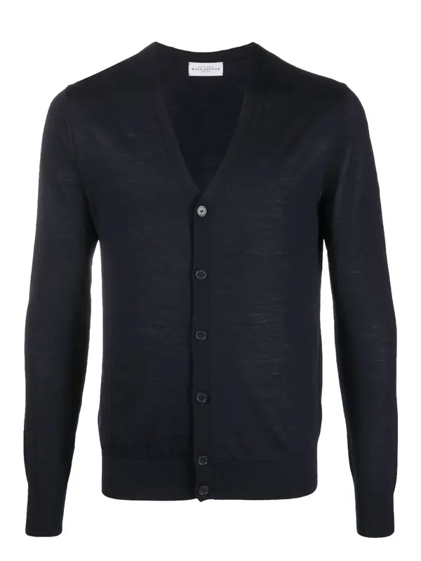 BALLANTYNE Fine-knit Wool Cardigan - Blue
