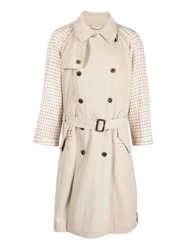 MAISON MARGIELA Spliced Belted Trench Coat - Neutrals