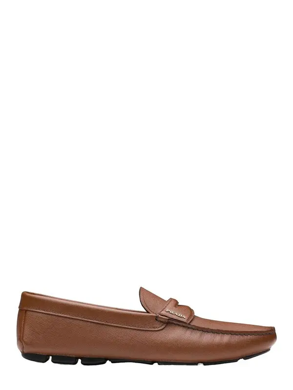 Prada Slip-on Leather Loafers - Brown