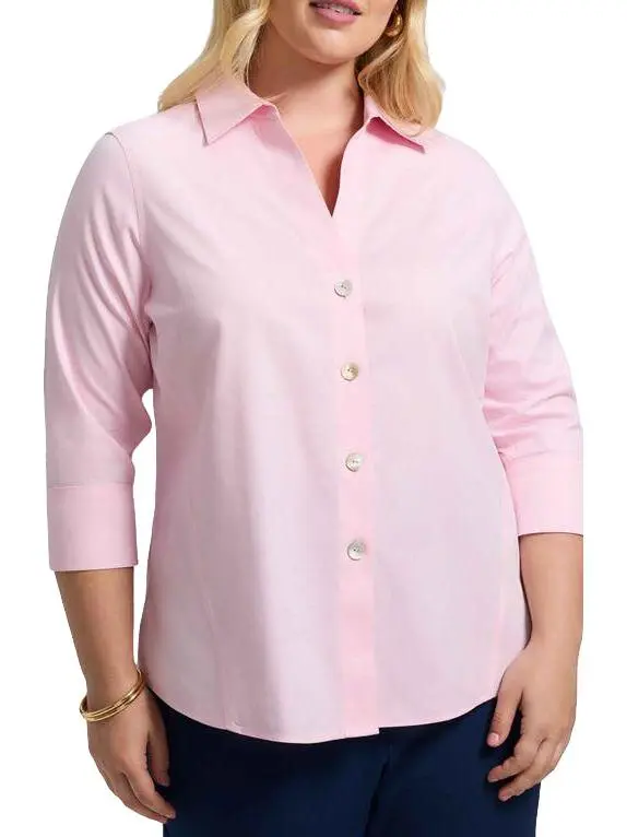 Foxcroft Non-iron Button-up Shirt - Chambray Pink