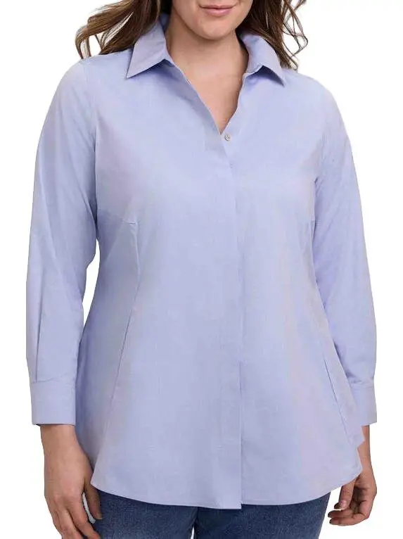 Foxcroft Cici Non-iron Tunic Blouse - Blue Wave