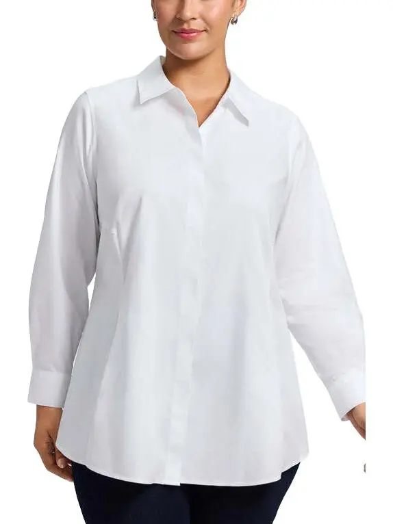 Foxcroft Cici Non-iron Tunic Blouse - White