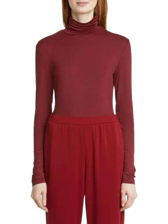 Max Mara Jersey Turtleneck Top - Ruby