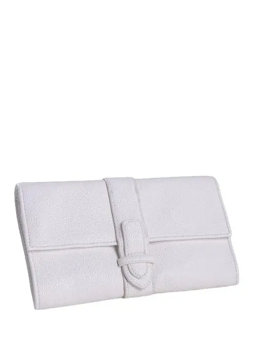 BEY-BERK Leather Jewelry Clutch - White