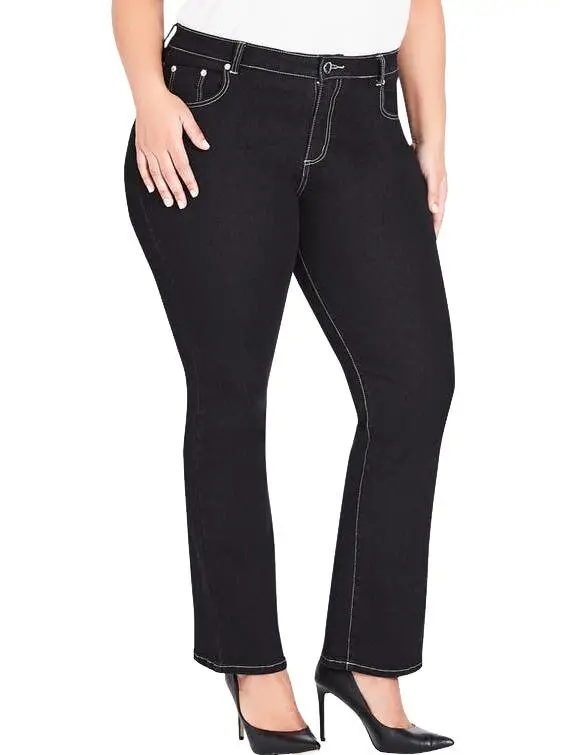 City Chic Bootcut Jeans - Black