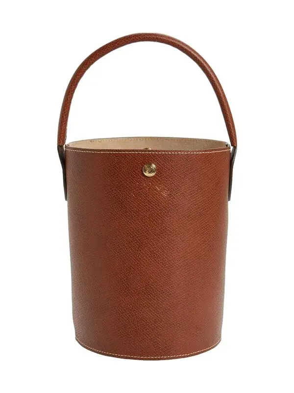 Longchamp Le Pliage Cuir Russie Leather Bucket Bag - Brown