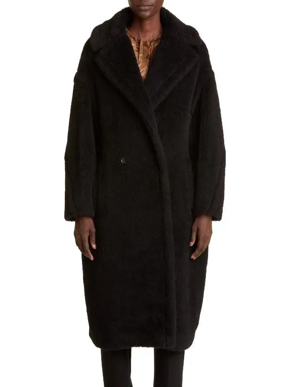 Max Mara Tedgirl Double-breasted Alpaca-blend Coat - Black