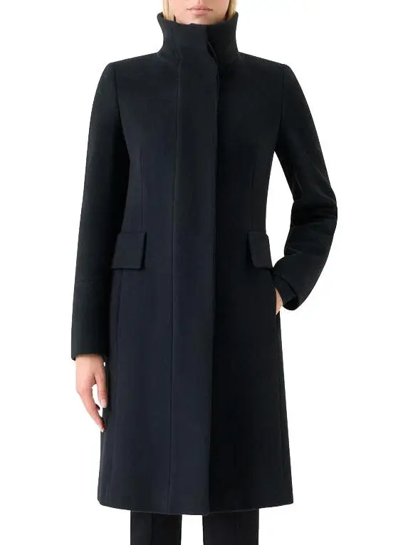 Akris Wool Blend Fleece Coat - 009 Black