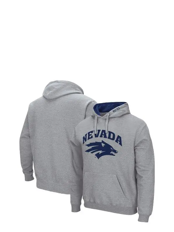 COLOSSEUM Nevada Wolf Pack Arch And Logo Pullover Hoodie - Heather Gray
