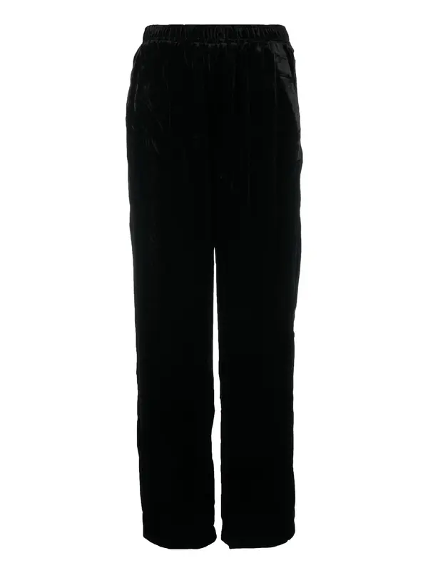 Gold Hawk Velvet Trousers - Black