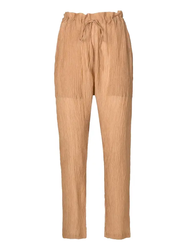 AMIR SLAMA Crinkle-effect Trousers - Brown