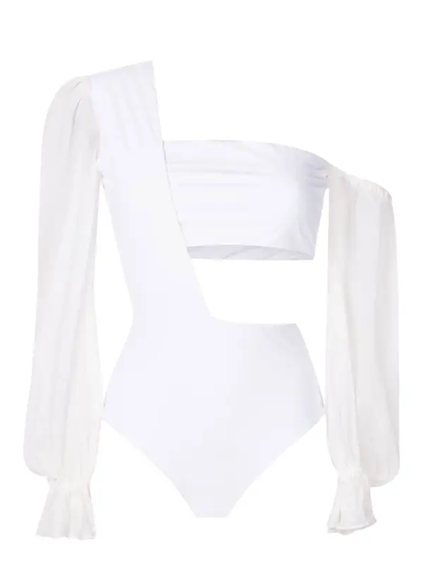 AMIR SLAMA One-shoulder Bodysuit - White