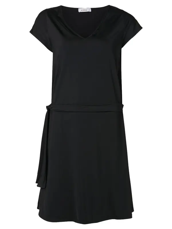 AMIR SLAMA Tied-waist Mini Dress - Black