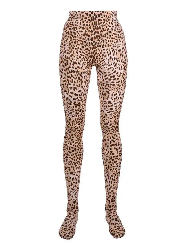 Roberto Cavalli Leopard-print High-waisted Leggings - Brown