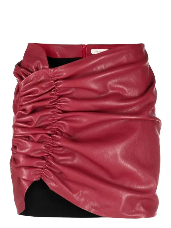 THE MANNEI Ruched Mini Skirt - Red