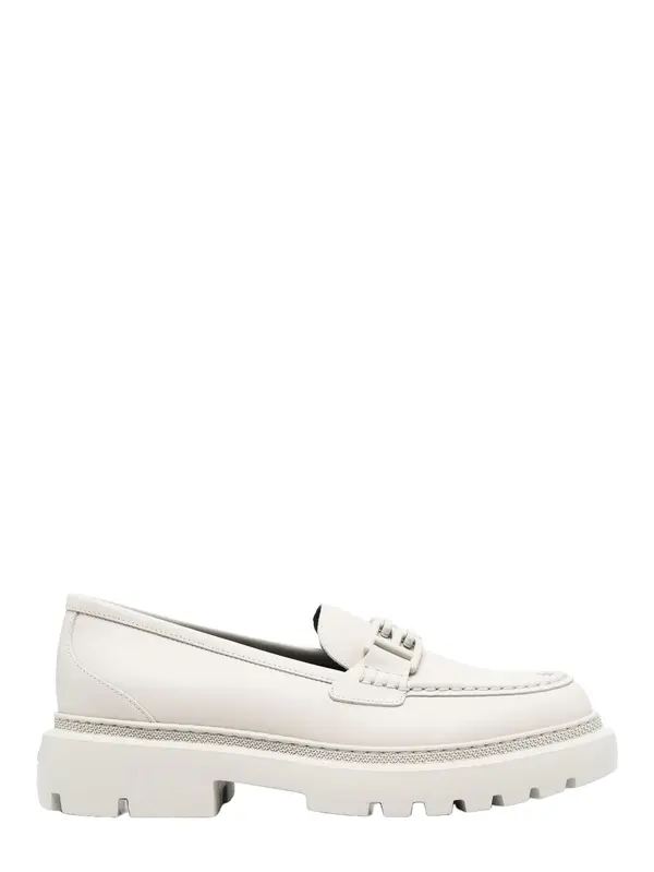 Bally Tonal Logo-plaque Loafers - Neutrals