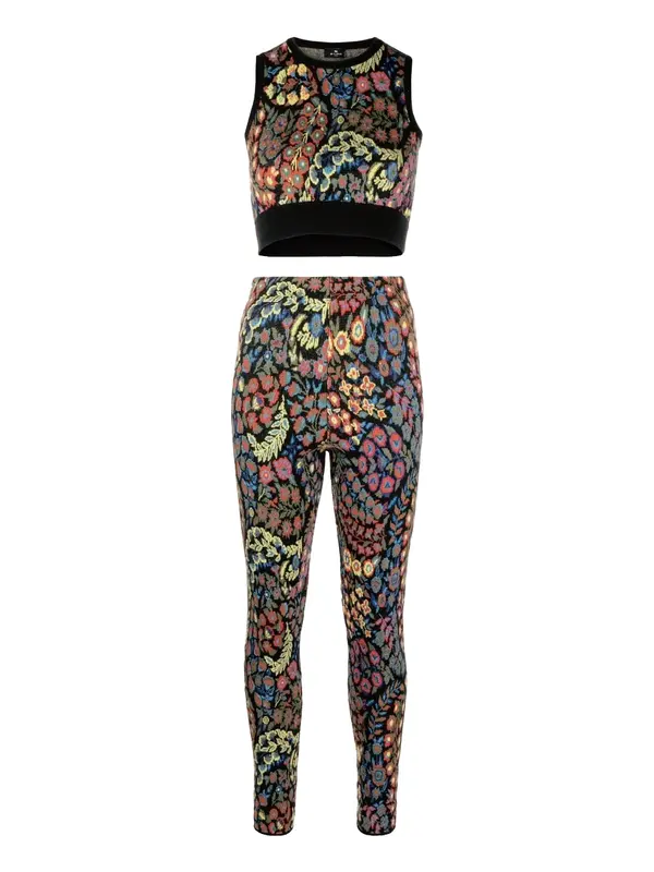 Etro Knitted Floral Two-piece Set - Black