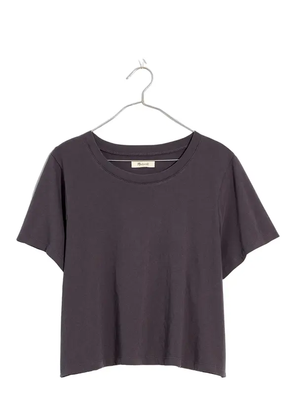 Madewell Softfade Cotton Boxy-crop Tee - Coal