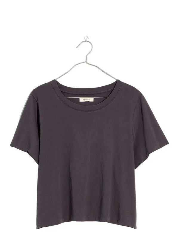 Madewell Softfade Cotton Boxy-crop Tee - Coal
