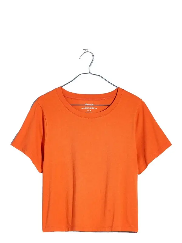 Madewell Softfade Cotton Boxy-crop Tee - Copperwashed Orange