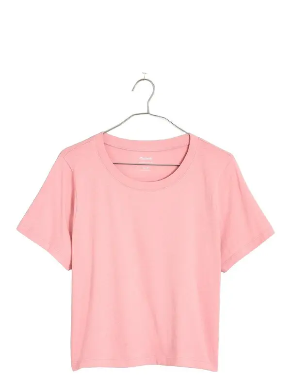 Madewell Softfade Cotton Boxy-crop Tee - Dusty Rose