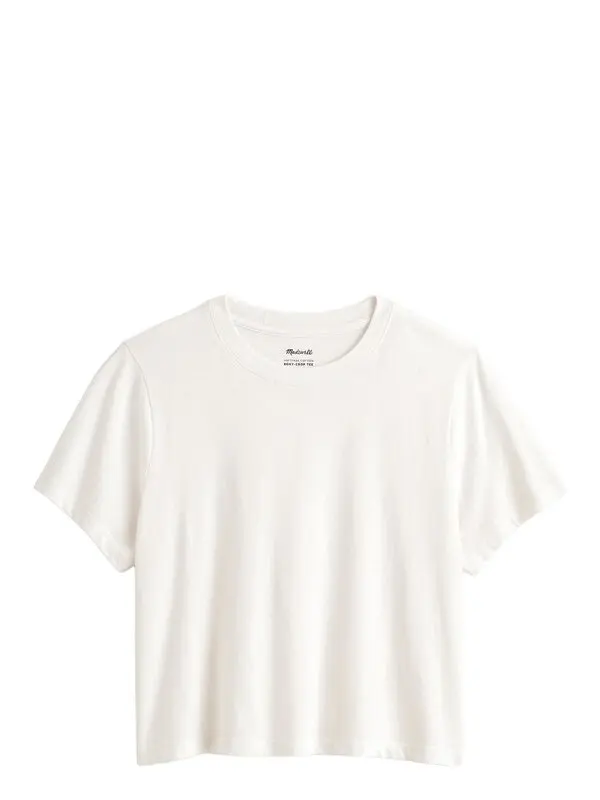 Madewell Softfade Cotton Boxy-crop Tee - Eyelet White