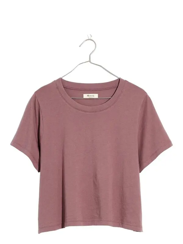 Madewell Softfade Cotton Boxy-crop Tee - Fig
