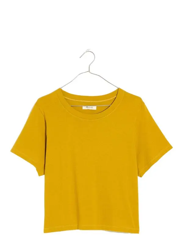 Madewell Softfade Cotton Boxy-crop Tee - Golden Meadow