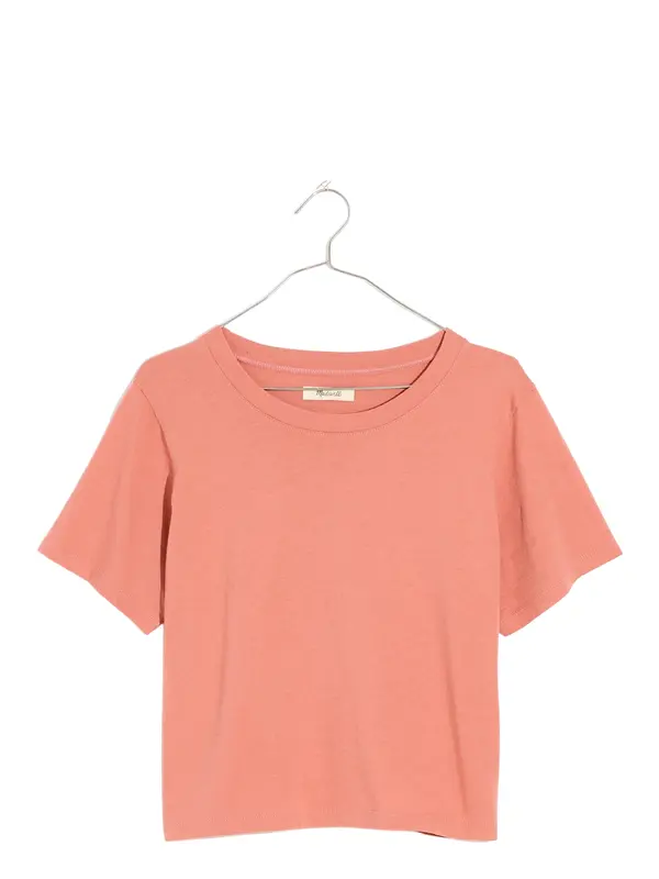 Madewell Softfade Cotton Boxy-crop Tee - Misty Rose