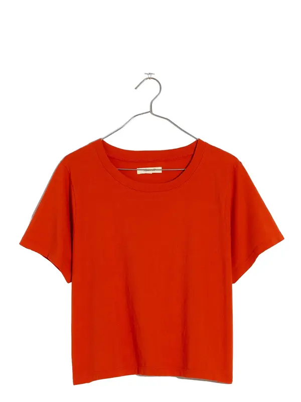 Madewell Softfade Cotton Boxy-crop Tee - Roasted Squash